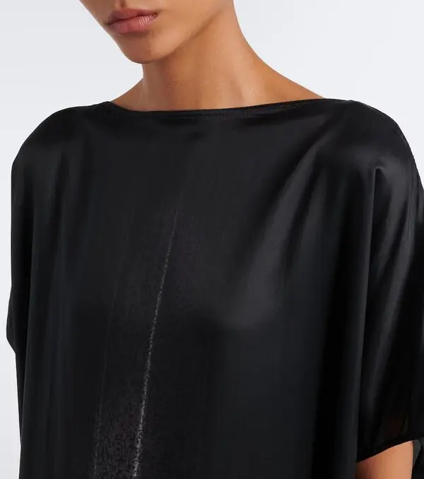 Rick Owens Dagger Printed Satin Maxi Dress