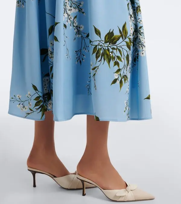 Monique Lhuillier Floral Belted Midi Dress