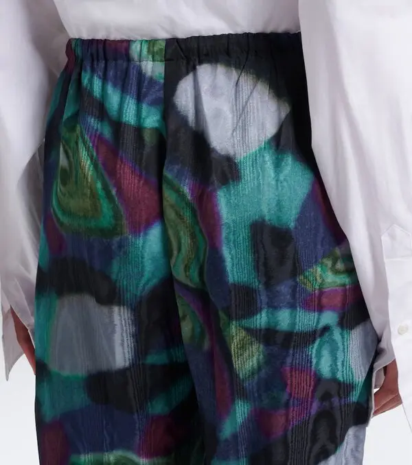 Dries Van Noten Printed Moire Wide-leg Pants