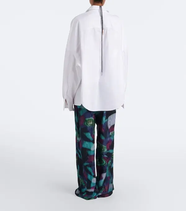 Dries Van Noten Printed Moire Wide-leg Pants