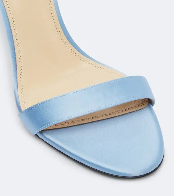 Mach & Mach Le Cadeau Bow-detail Satin Sandals - Blue