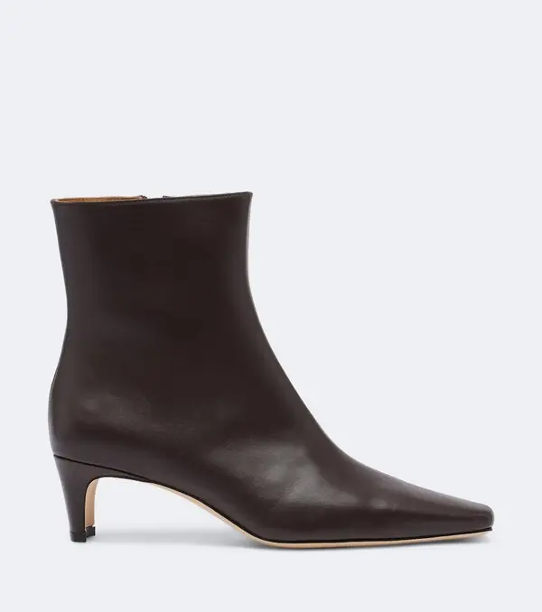 Staud Wally Leather Ankle Boots - Brown