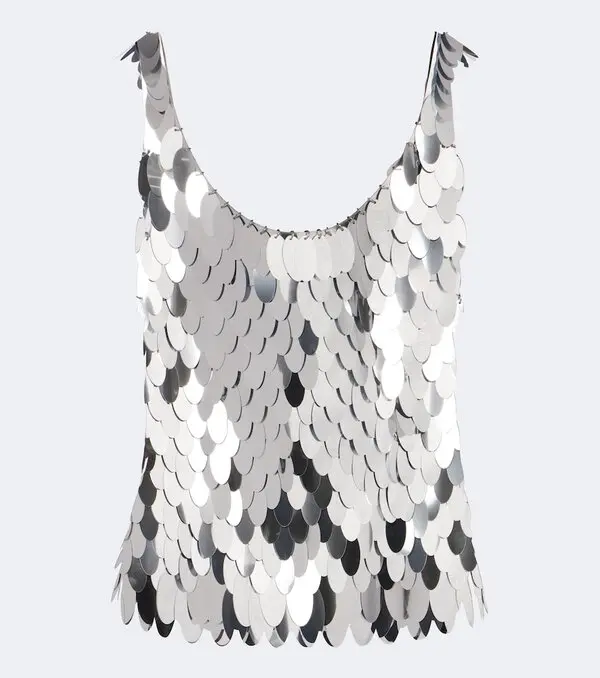 Rabanne Sequin-embellished Top - Silver