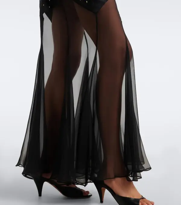 Rabanne Embellished Chiffon Maxi Dress