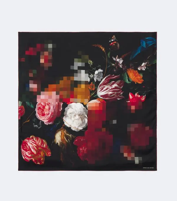 Dries Van Noten Floral Silk Twill Scarf - Multicoloured