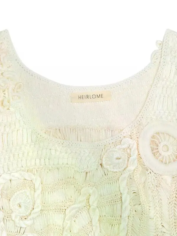 HEIRLOME India Crochet-knit Asymmetric Top - Neutrals