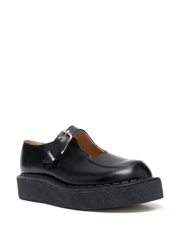 Comme Des Garçons Cut-out Leather Monk Shoes - Black