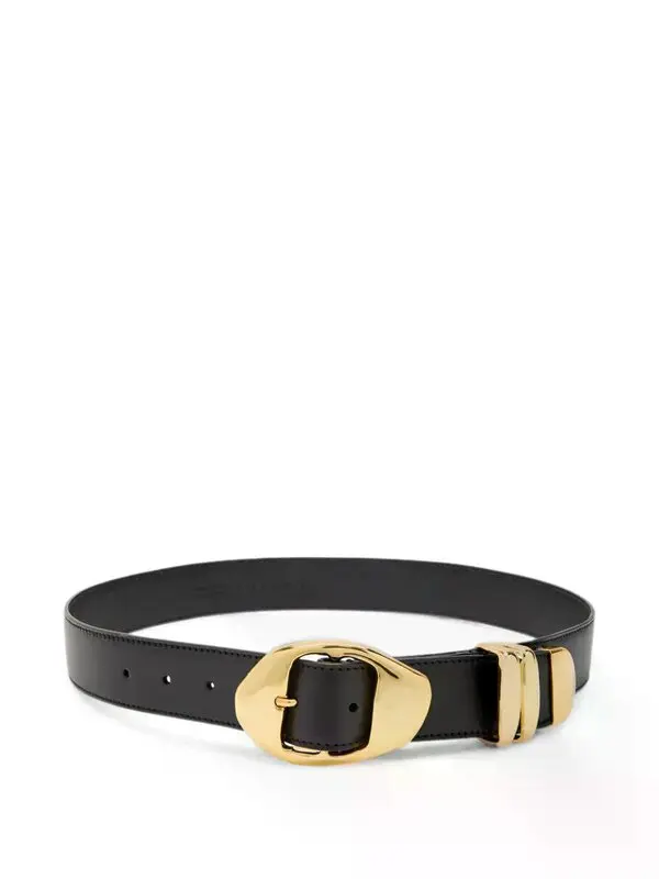 AMANU The Grumeti Gold-tone Buckle Leather Belt - Black