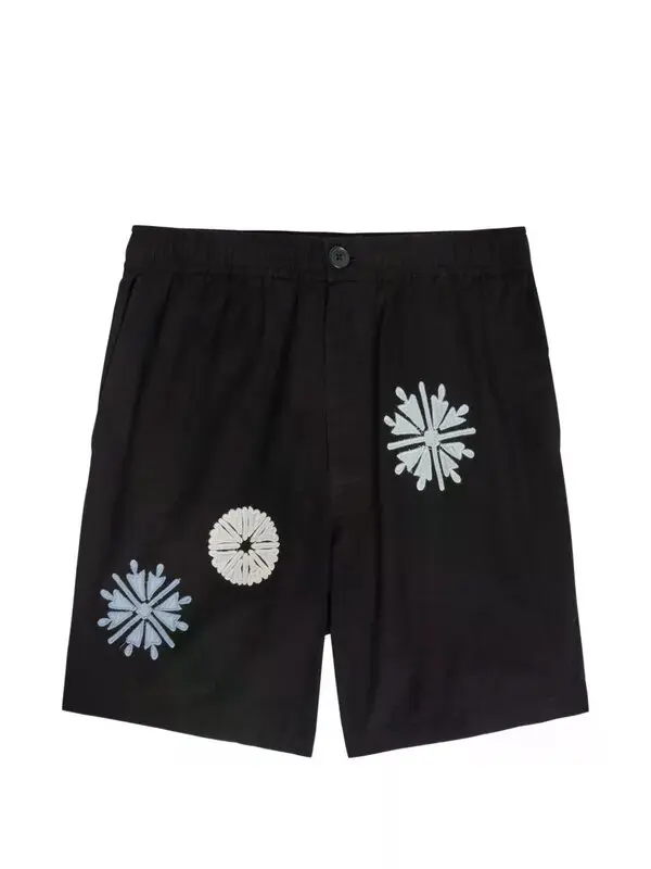WAX LONDON Kurt Embroidered-motif Shorts - Black
