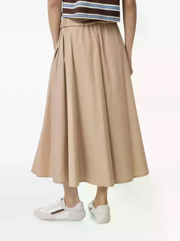 GAELLE PARIS Drawstring-waist Logo-print Midi Skirt