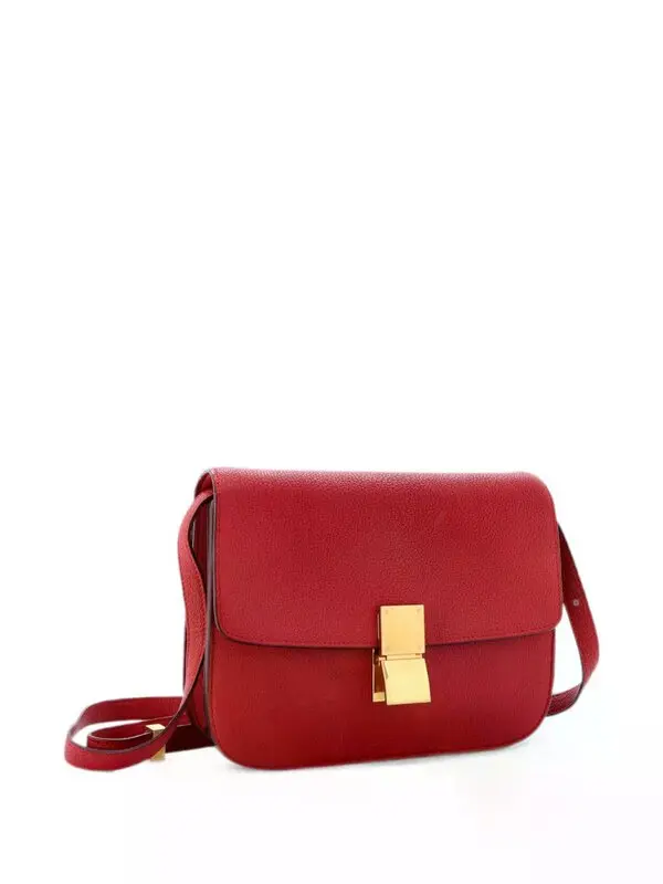 Celine Grainy Leather Medium Crossbody Bag - Red