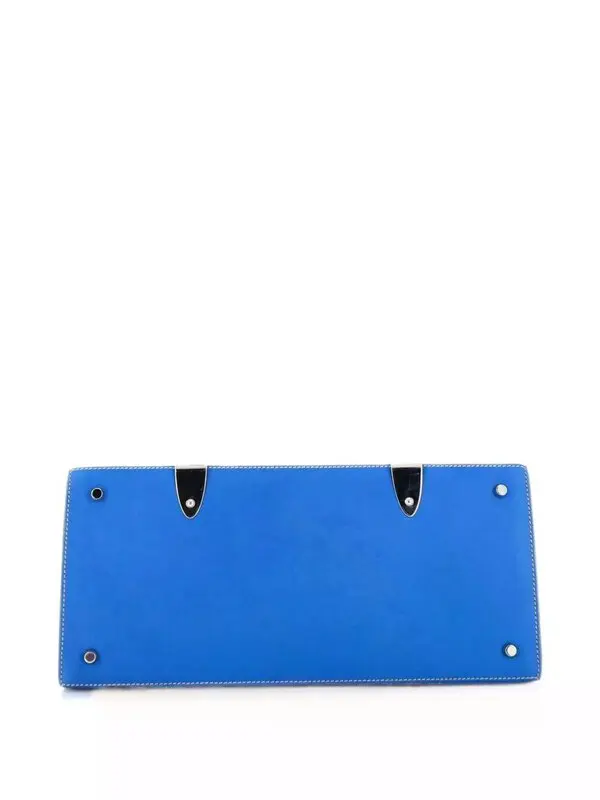 Goyard Saigon Top Handle Bag Coated Canvas With Leather Mm Satchel - Blue