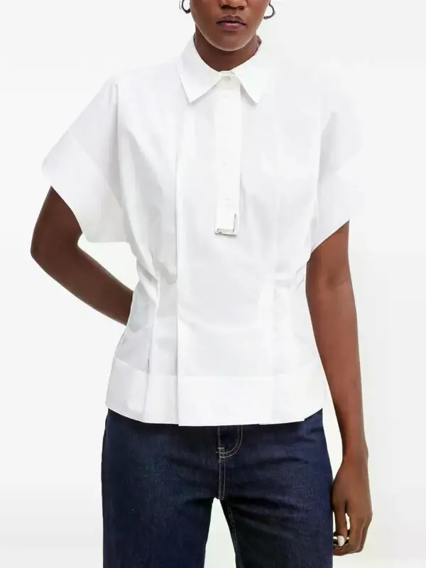 Karl Lagerfeld Metal Detail Poplin Shirt - White