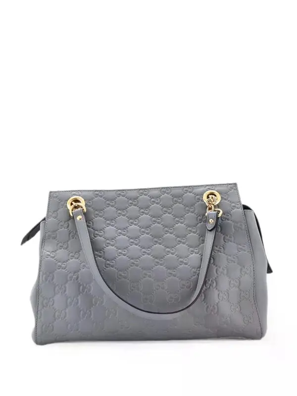 Gucci Soft Signature Shoulder Bag Guccissima Leather Medium Tote Bag - Grey