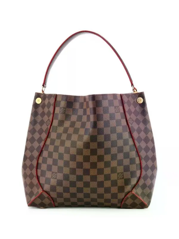 LOUIS VUITTON Caissa Damier Leather Hobo Bag - Red