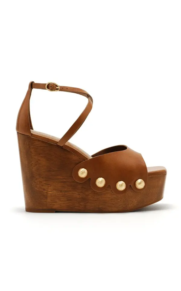 Cult Gaia Orly Platform Leather Sandals - Brown