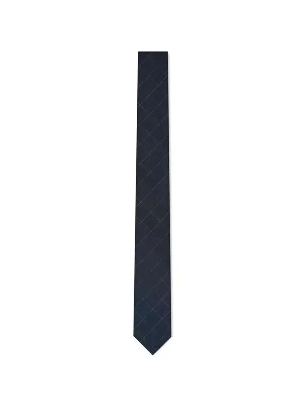 Thom Browne Windowpane-check Rwb-stripe Tie