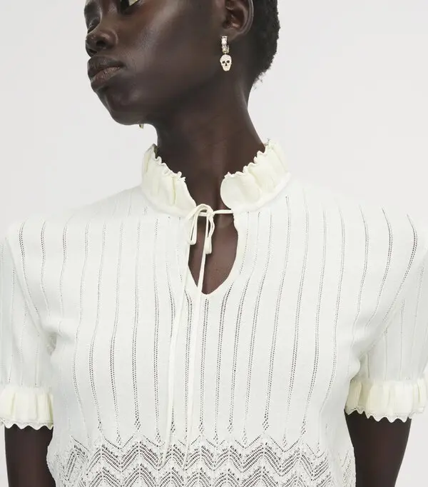 Alexander McQueen Crystal Skull Hoop Earrings