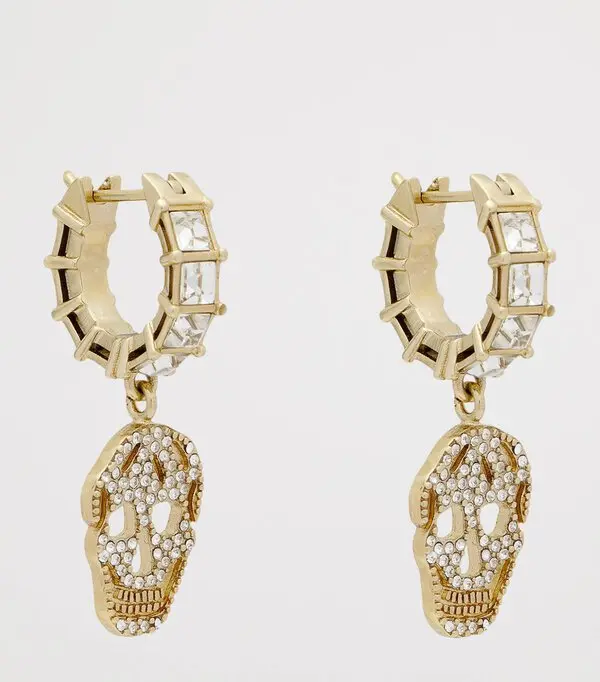 Alexander McQueen Crystal Skull Hoop Earrings