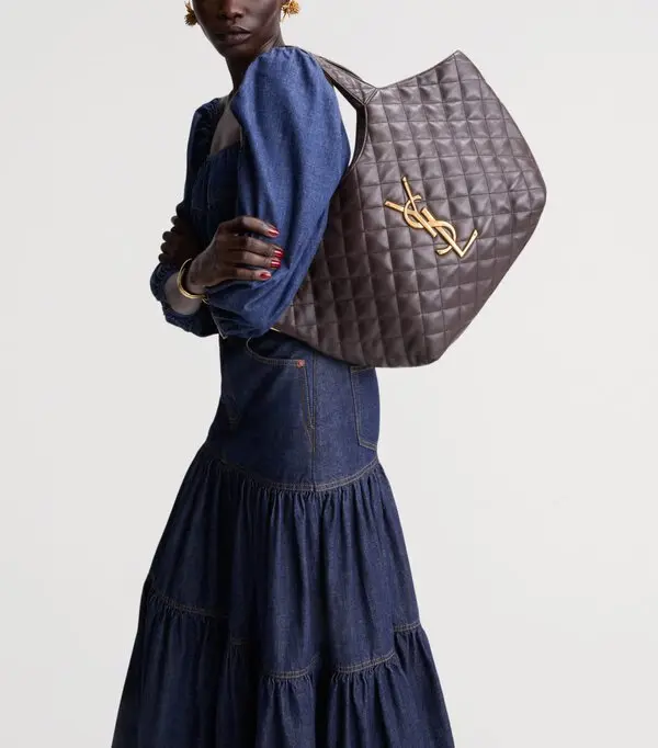 Saint Laurent Medium Quilted Leather Icare Tote Bag