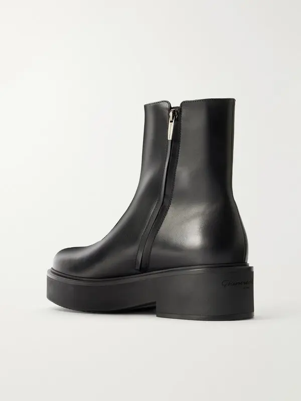 GIANVITO ROSSI Hiro Bootie Leather Ankle Boots