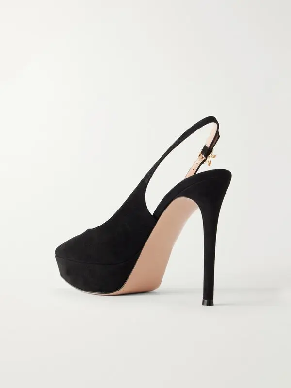 GIANVITO ROSSI Dasha Sling 85 Suede Slingback Pumps