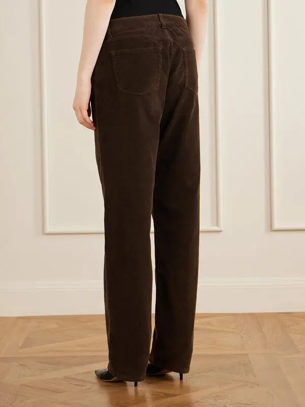 THE ROW Frava Cotton-corduroy Straight-leg Pants - Brown