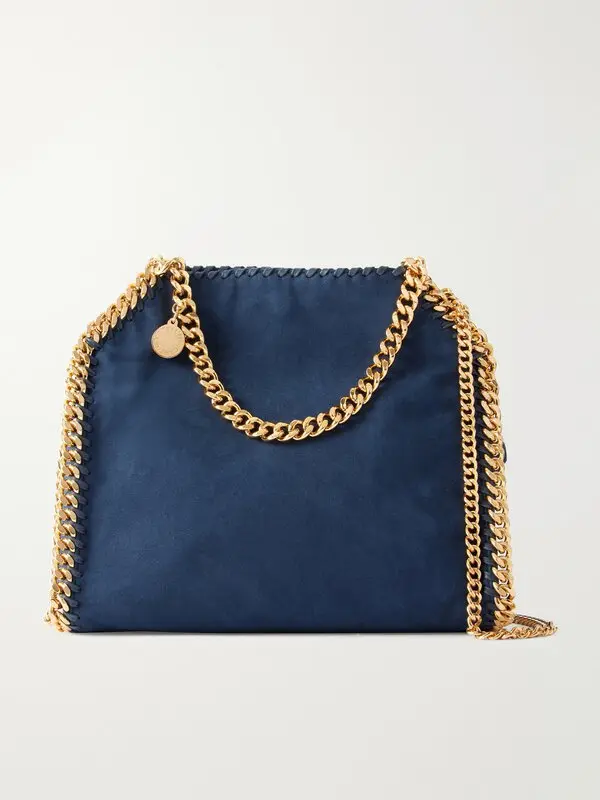 Stella McCartney The Falabella Mini Embellished Vegetarian Shoulder Bag - Blue