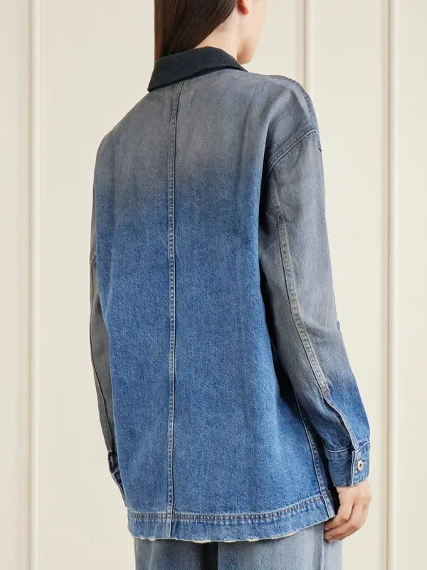 SLVRLAKE Worker Corduroy-trimmed Denim Jacket