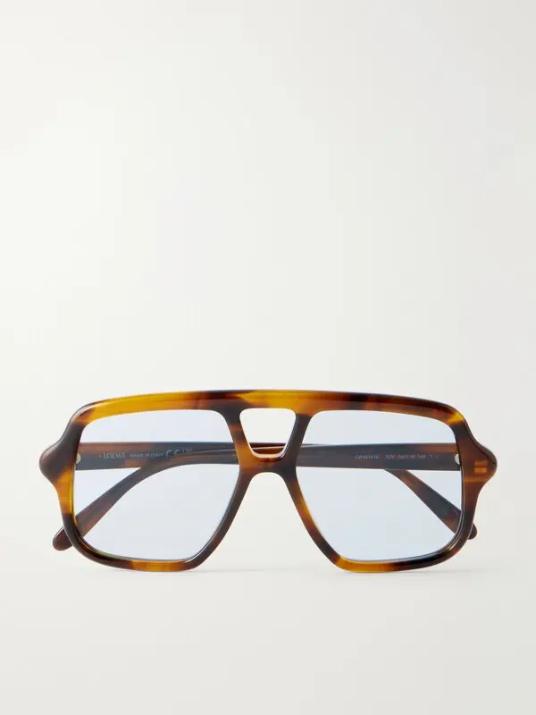 Loewe Slim Light Acetate Aviator Sunglasses - Tortoiseshell