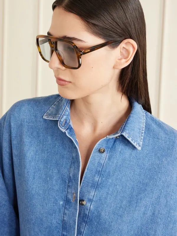 Loewe Slim Light Acetate Aviator Sunglasses