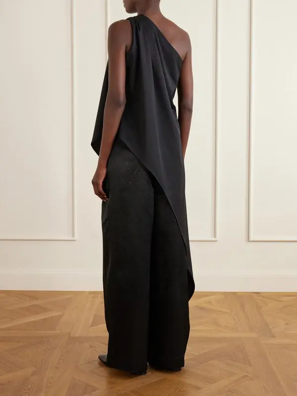 ABADIA Ayla One-shoulder Wool-blend Blouse