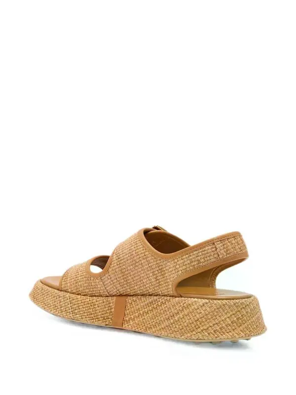 TOD'S Raffia Platform Sandals