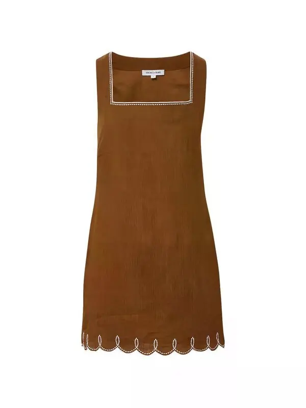 Veronica Beard Shanice Linen Mini Dress - Brown