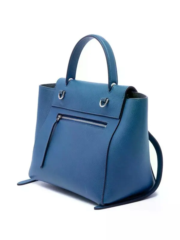 Celine Micro Grained Calfskin Belt Bag Satchel - Blue