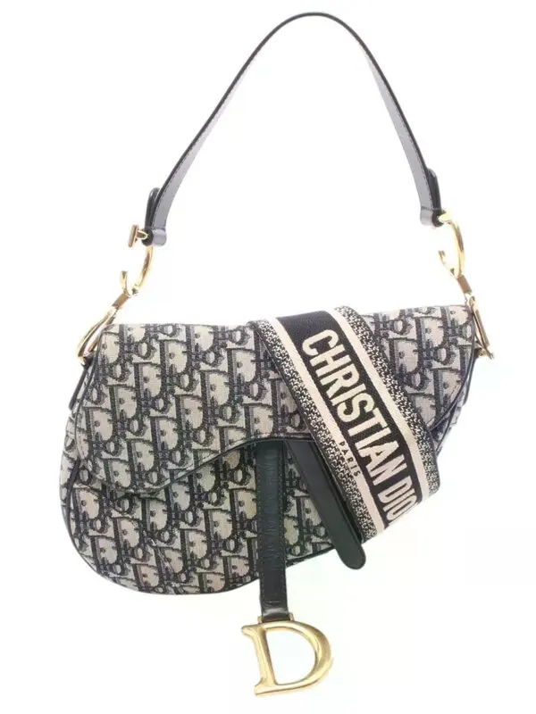 Dior 2000-2026 Oblique Canvas Saddle Bag Shoulder Bag - Blue