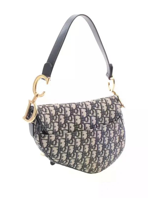 Dior 2000-2026 Oblique Canvas Saddle Bag Shoulder Bag - Blue