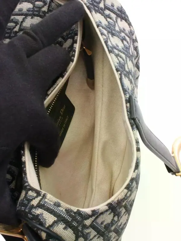 Dior 2000-2026 Oblique Canvas Saddle Bag Shoulder Bag - Blue