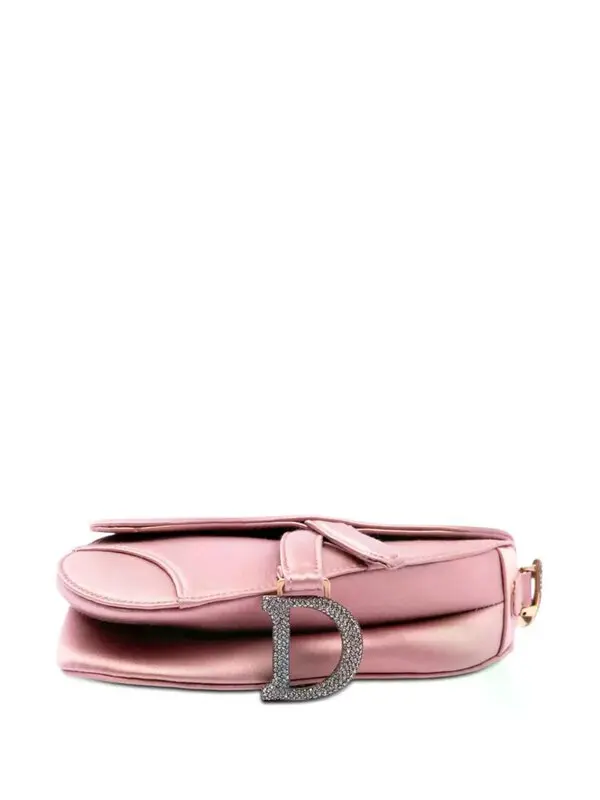 Dior 2020 Mini Satin Crystal Embellished Saddle Bag Handbag