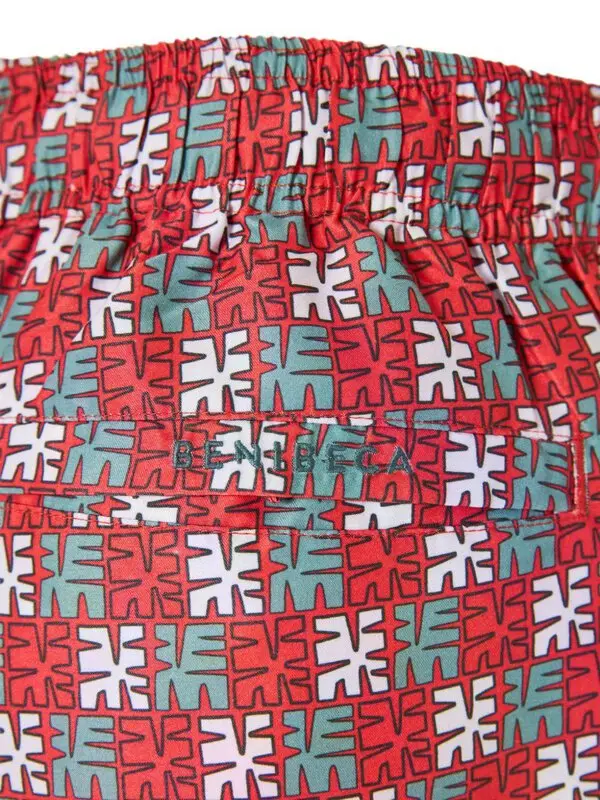 BENIBECA Geometric-print Drawstring Swim Shorts