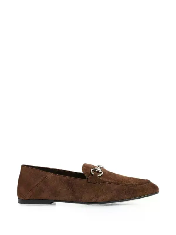 Gucci Jordaan Horsebit Suede Loafers - Brown