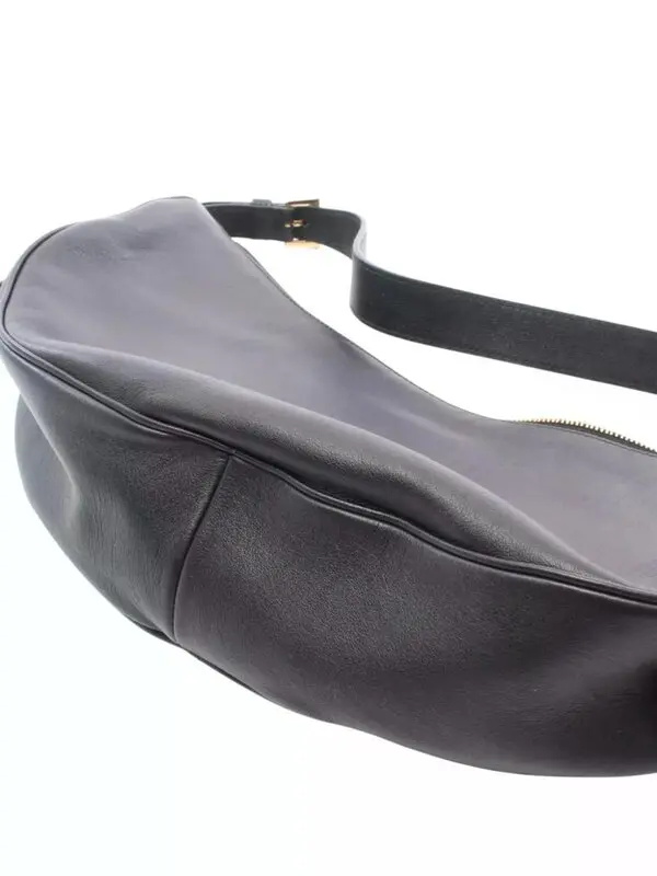 Prada 2013-2026 Large Calfskin Demi Lune Shoulder Bag - Black