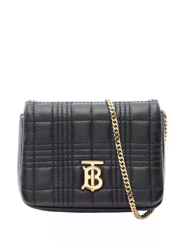 Burberry Micro Quilted Leather Lola Crossbody Bag - Black