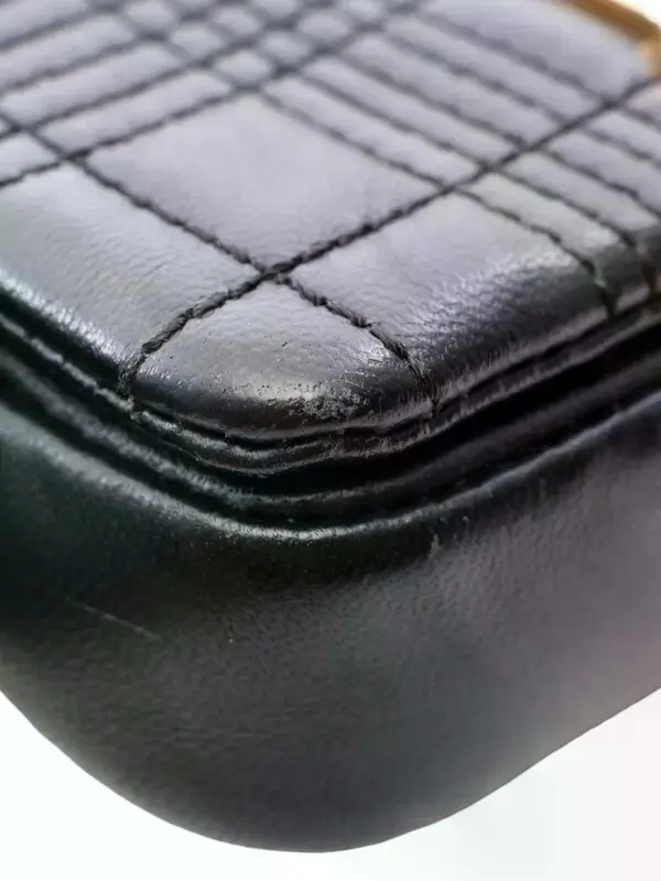 Burberry Micro Quilted Leather Lola Crossbody Bag - Black