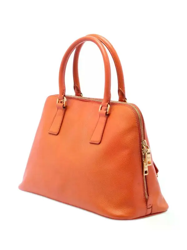 Prada 2013-2026 Medium Saffiano Lux Promenade Satchel - Orange