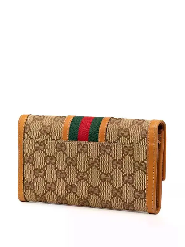 Gucci 1990-2010 Gg Canvas Web Continental Wallet Long Wallets