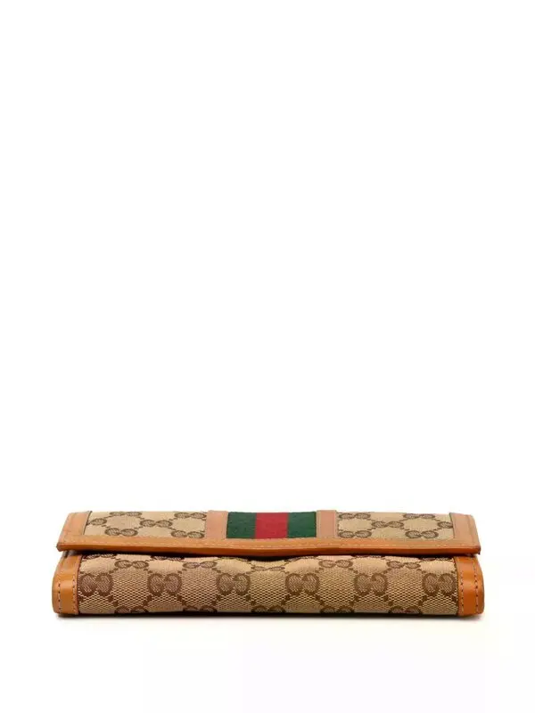 Gucci 1990-2010 Gg Canvas Web Continental Wallet Long Wallets