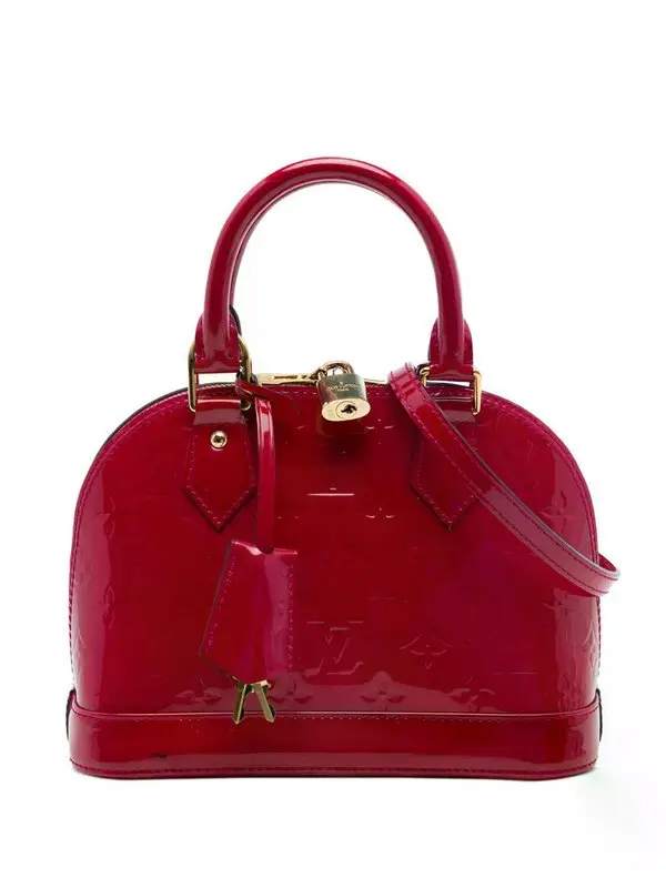LOUIS VUITTON 2013 Monogram Vernis Alma Bb Satchel - Red