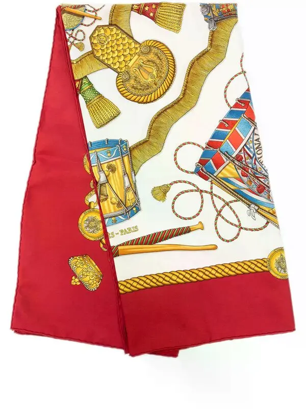 Hermès 1989-1991 Les Tambours Silk Scarf 90 Scarves - Multicolour