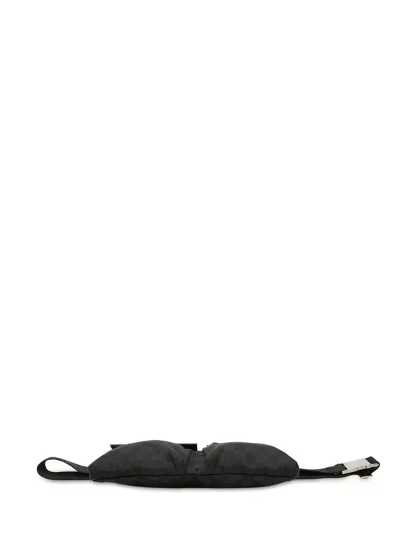 Gucci Gg Canvas Double Pocket Belt Bag - Black